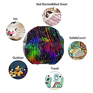 Galaxy Throw Blanket, Soft Cozy Flannel Fleece Throw Blankets for Kids Teens Space Galaxy Throw Blanket Lightweight Soft Cozy Colorful Blanket for Adults Toddler Gift,50"x40"