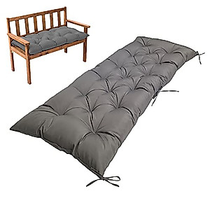 COGINQUS Indoor/Outdoor Bench Cushion Waterproof-47.3"×19.7" Thicken Patio Furniture Seat Cushion with Ties,Soft Swing Cushion Replacement for Window Lounger Garden Wicker (47.3"×19.7", Grey)