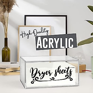 ATFANO Acrylic Dryer Sheet Holder with Strong Hinged Lid & Curved Corners for Laundry Room, Living Room, Kitchen, Farmhouse Décor & Organization, Large Size, Durable, Eco- friendly