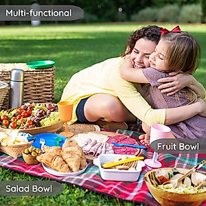 Muldale Large Wooden Salad Bowl Set and Salad Servers 12" - Mango Wood Floral Mexican Salad Tongs and Bowl - Sturdy Food Safe Rustic Wooden Bowl for Salads - Outdoor Grill Dining