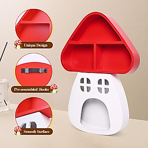 Lenkyin Floating Mushroom Shelf Cute Mushroom Wall Decor Cottagecore Shelf for Wall Fairy Core Cottage Core Room Decor for Nursery