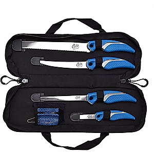 Cuda 6-Piece Fish Fillet Knife Set with Knife Sharpener (18133),Blue
