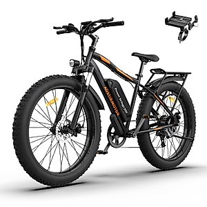 aostirmotor Electric Bike for Adults 750W(1000W Peak) 26"x4.0" Fat Tire EBikes 48V 13AH Removable Battery Adult Electric Bicycles, 28MPH E Bike for Adults, 29+ Miles Long Range Electric Mountain Bike