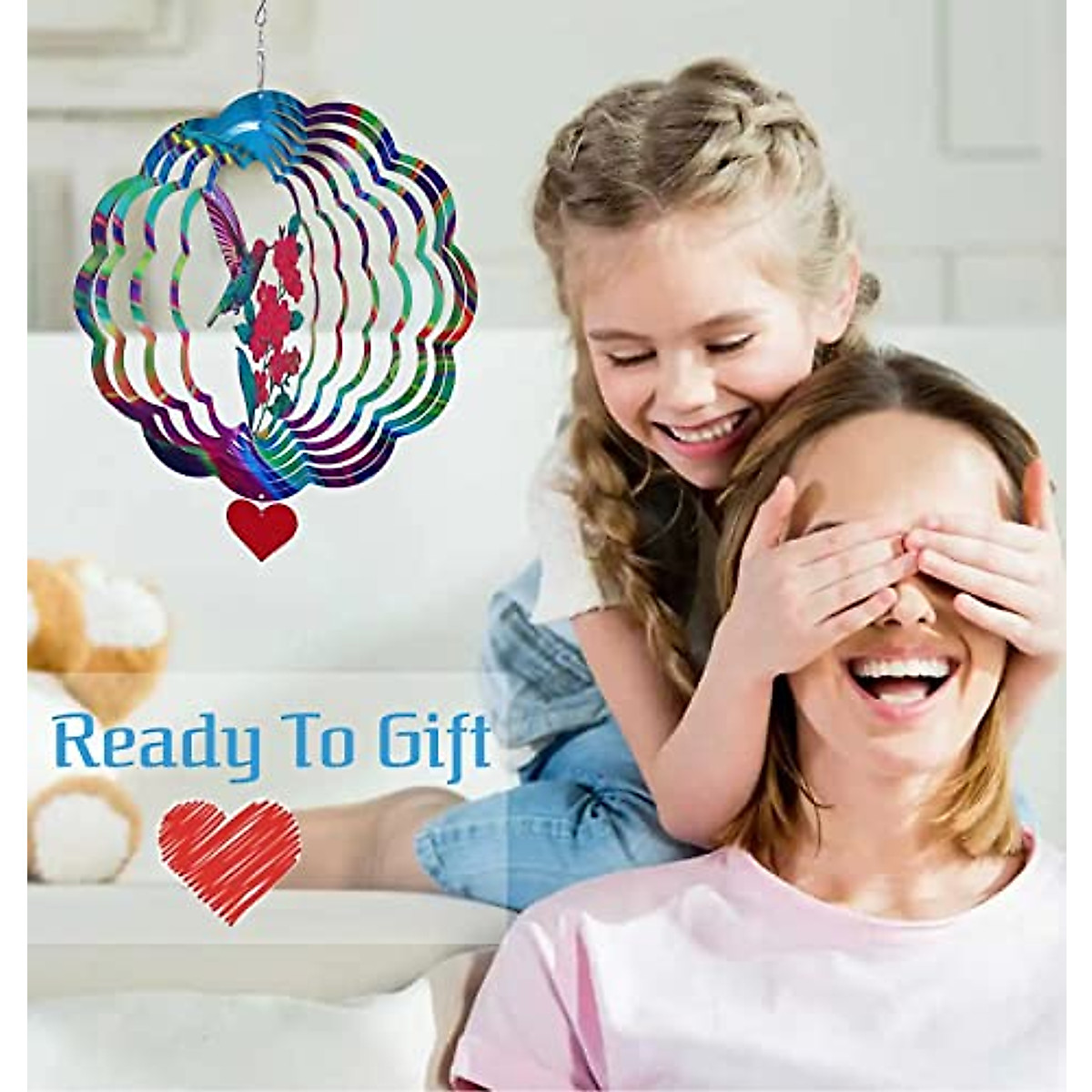 Wind Spinners Garden Decor Hummingbird Wind Spinner Outdoor Metal Hanging Mandala Decor-Wind Spinners for Yard and Garden Patio Porch,Garden Wind Spinner Hummingbird Gifts Women Men Mom Gift