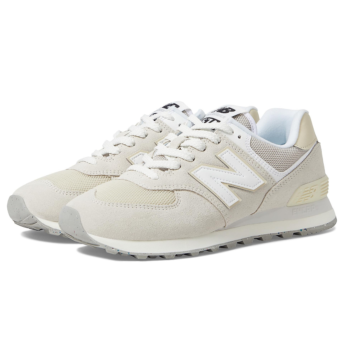 New Balance Unisex 574 V2 Familiar Ground Sneaker, White/Grey, 11 US Men