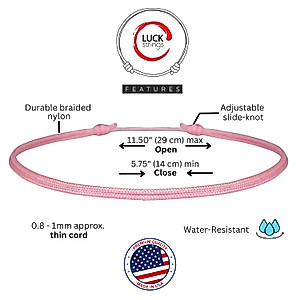 Pink Bracelet for Men Women Adult Unisex - Pink Ribbon Awareness Jewelry Fundraising for a Cause - Adjustable Waterproof String - Nylon cord Surfer Bracelet - Pulsera Rosada Rosa