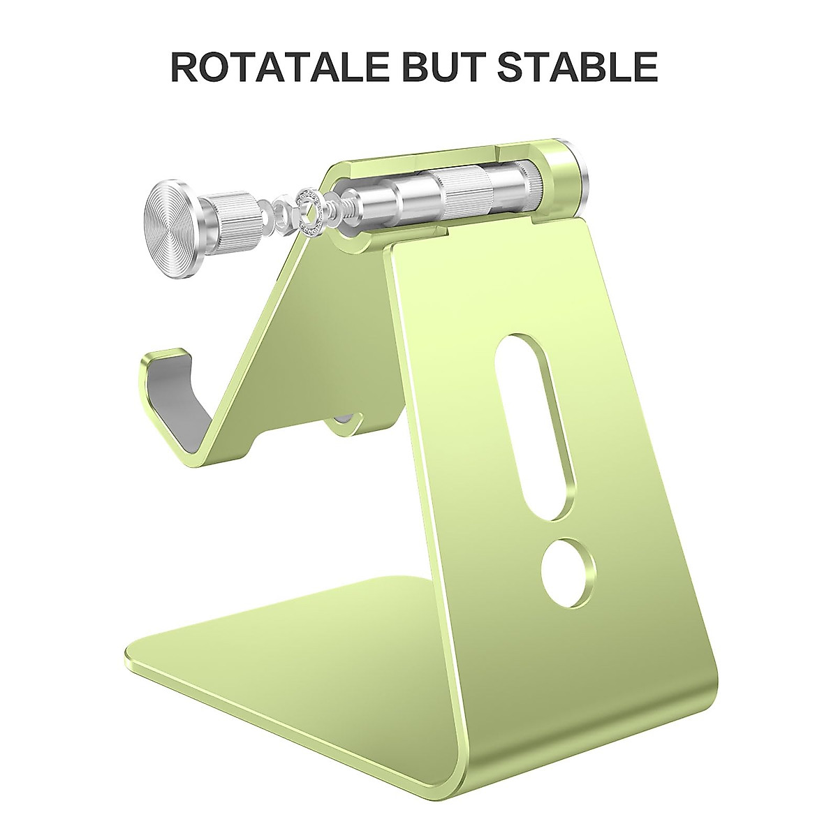 OMOTON Adjustable Cell Phone Stand, C2 Aluminum Desktop Phone Holder Dock Compatible with iPhone 15 14 13 Xs XR 8 Plus 7 6, Samsung Galaxy, Google Pixel, Android Phones