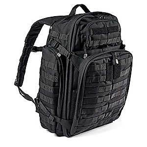5.11 Tactical Backpack â€“ Rush 72 2.0 â€“ Military Molle Pack, CCW and Laptop Compartment, 55 Liter, Large, Style 56565, Black