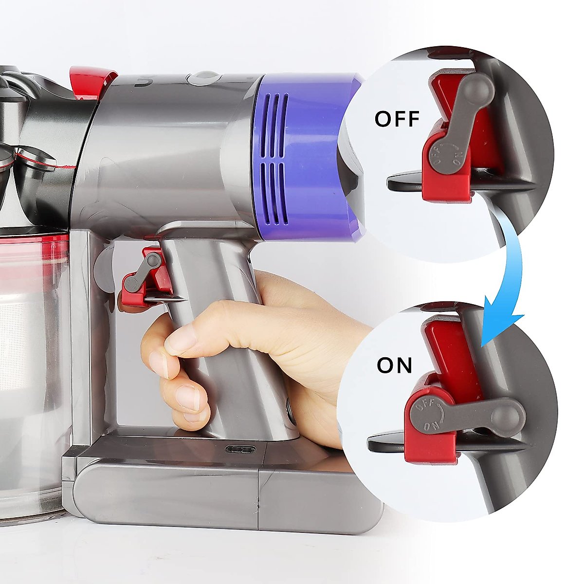 Fullclean Extension Flexible Hose and Trigger Lock Compatible with Dyson Gen 5 V15 V12 V11 V10 V7 V8 Absolute Detect Torque Drive Cyclone Cordless Handheld Vacuum Cleaner(Not for Outsize)
