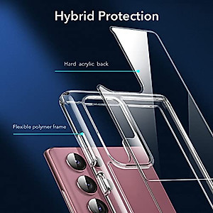 ESR Metal Kickstand Case Compatible with Samsung Galaxy S22 Ultra (6.8 Inch) (2022), Versatile Patented Kickstand, Crystal Clear Scratch-Resistant Back Cover, Clear
