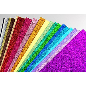 Nonshed Glitter Cardstock Paper, 48 Sheets 24 Colors, Premium Glitter Paper for Crafts, DIY Projects, Card Making, 200GSM