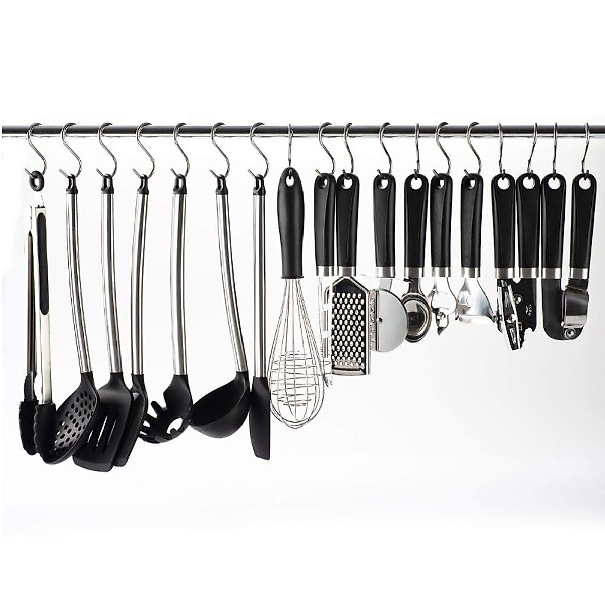 JOMIHONEY 30 Pack Heavy Duty S Hooks Stainless Steel S Shaped Hooks 2.5 inch Metal Hooks for Hanging, Hanging Hook for Kitchen, Bathroom, Bedroom and Office