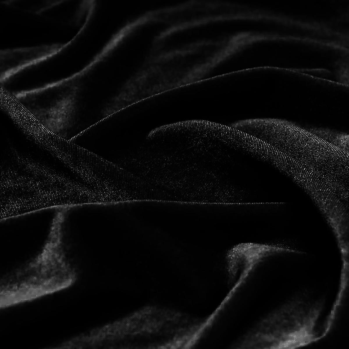 KKJIAF Black Stretch Velvet Fabric 60 Inch Wide, 1 Yard Soft Stretchy Fabric for Sewing Clothes, Apparel, Costume, Crafts - 90% Polyester 10% Spandex