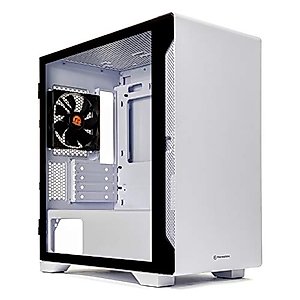 Thermaltake S100 Tempered Glass Snow Edition Micro-ATX mini-Tower Computer Case with 120mm Rear Fan Pre-Installed CA-1Q9-00S6WN-00, White