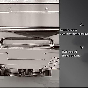 Food Warming Buffet Servers - Stainless Steel Buffet Hot Plates, Table Buffet Heaters, Covered Servers, Food Warmers for Party Buffets, Fondue Buffet Sets.(Size:9L,Color:semi-Gilding) (Semi Gilding)