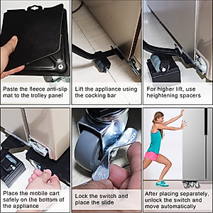 ZFULVO Furniture Dolly 5 Wheels Heavy Duty,Large Size Carbon Steel Panel Furniture Movers,Furniture Lifter with 5 360° Rotatable Rubber Universal Wheels,Maximum Load 1700KG/3747LBS