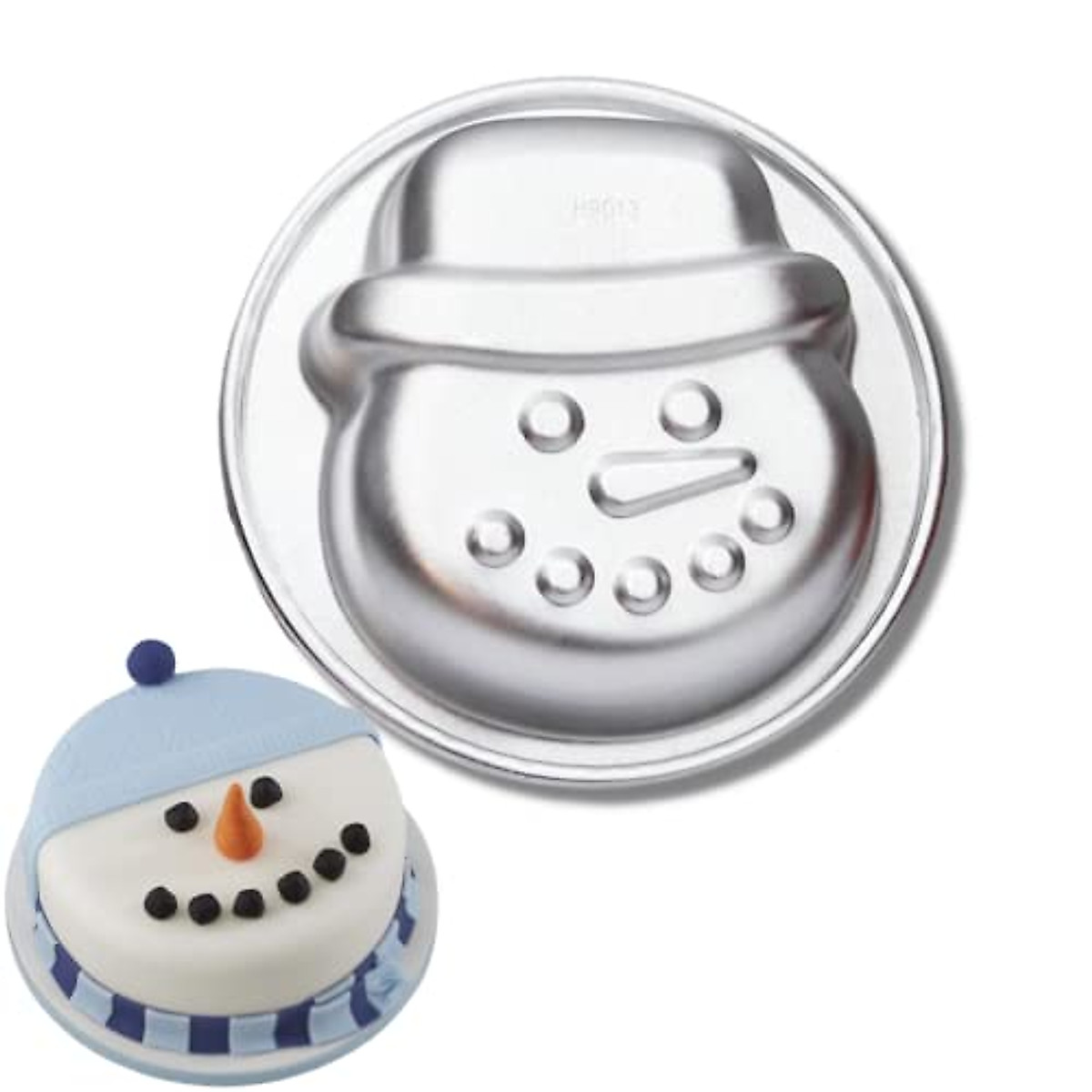 Crethinkaty Mini Christmas Snowman Shape Cake Pan Pie Molds, 4IN Cake Tin Non Stick Bakeware For Christmas Cake Chocolate Fondant Sweets Baking Molds