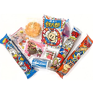 Samurai Kid Dagashi Set, Japanese Snack Assortment 36pc with Samurai Kid sticker