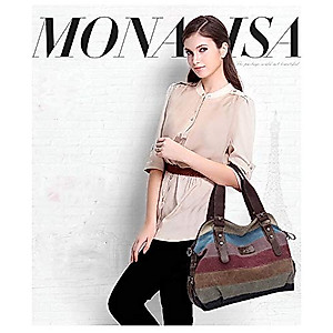 Canvas Shoulder Bags for Womens Multi-Color Purse Casual Messenger Bags Shopping Tote Handbags