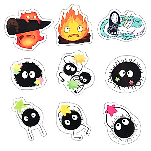 Pounchi Soot Sprites Fridge Magnet (9 Pack) Anime Magnet Bumper Office Cabinets Decoration Fridge Metal Magnet Flexible Reusable Magnetic Vinyl