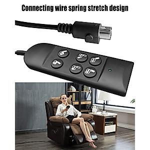 Lift Chair Remote Control for Home Power Recline Hand Control 6 Button Remote with 5-Pin Plug Extension Cable Fit for Okin Dewert Limoss Lazyboy Golden Catnapper