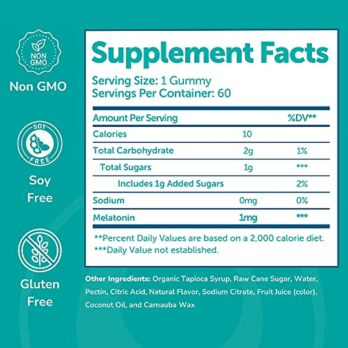 Low Dose Melatonin Gummies 1 mg - Tastiest Proprietary Formula - Non-GMO Sleep Vitamins for Adults, Kids, Toddlers - Vegan Melatonin Gummy 1mg for a Gentle Sleep - Natural Sleeping Vitamins - 60 Count