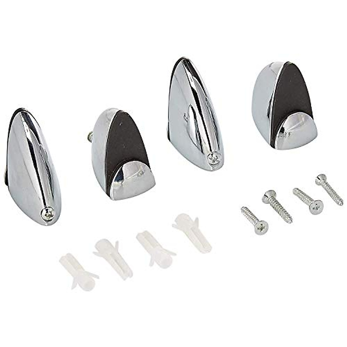 Jusalpha 2 Pack of Acrylic Glass Wall Mounted Floating Shelves with Metal Adjustable Shelf Bracket Wall Mount, 03 (17'' x 6'')