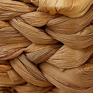 Deco 79 Seagrass Handmade Decorative and Functional Storage Basket Basket Organizer with Handles, Set of 4 Basket for Storage 16", 14", 12", 10"W, Light Brown