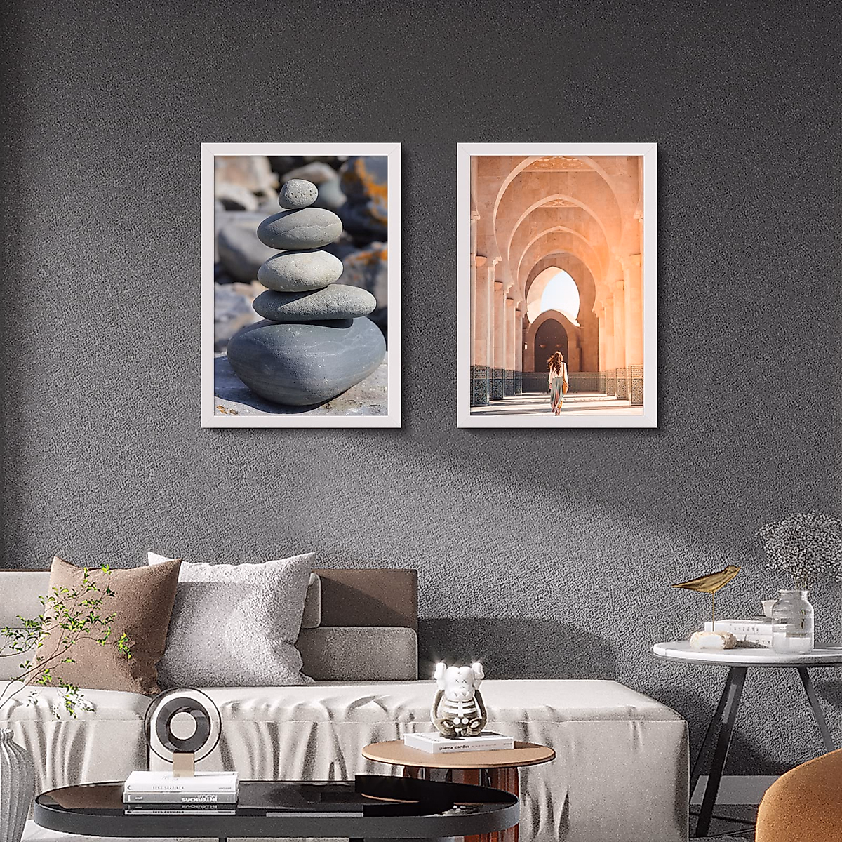 WEARTER 16x20 Poster Frames 2 Pack White 20 x 16 Picture Frame Solid Wood Frames 16 by 20 Photo Frames for Wall Mounted Frames Hanging Vertical and Horizontal