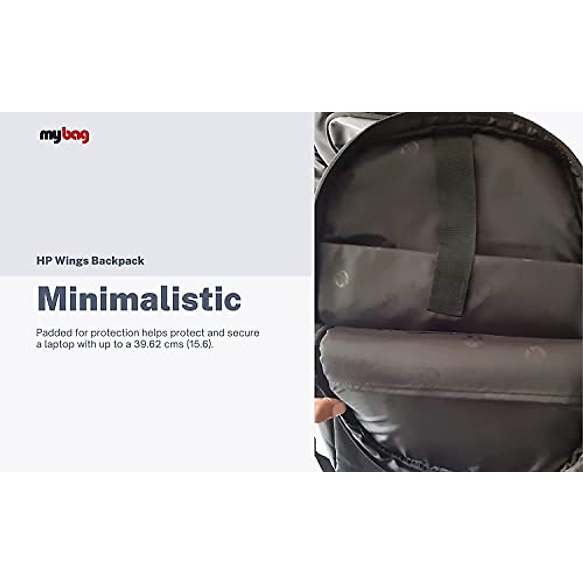 HP Wings Backpack for 15.6'' Inch (39.6 cm) Laptop/Chromebook/Mac (Black) 1D0M4PA