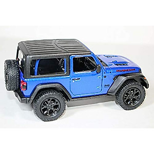 KiNSMART 2018 Jeep Wrangler Rudicon Hard Top Blue 5" 1:34 Scale Die Cast Metal Model Toy w/ Pullback Action