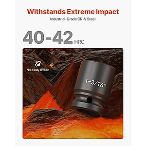 VEVOR Impact Socket Set 3/4 Inches 21 Piece Standard Impact Sockets, Socket Assortment 3/4 Inches Drive Socket Set Impact Standard SAE Sizes 3/4 Inches to 2 Inches Includes Adapters and Ratchet Handle