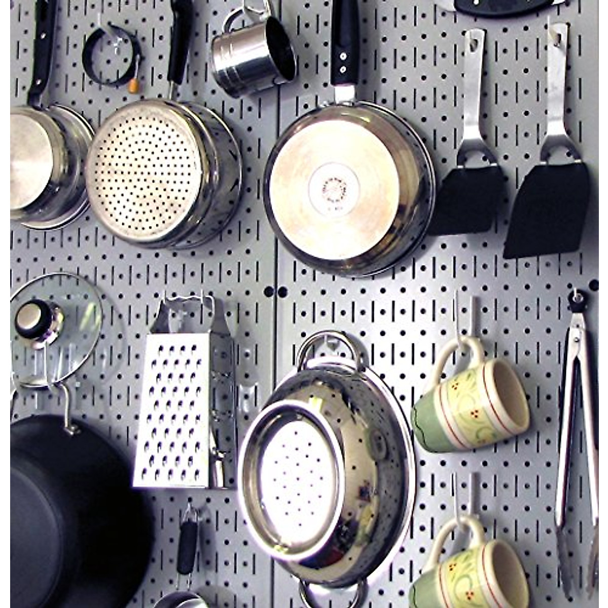 Wall Control Pegboard 32in x 16in Gray Metal Pegboard Tool Board Panel
