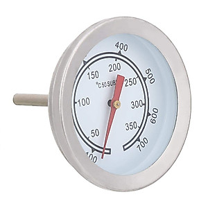 100~700 BBQ Thermometer Temperature Gauge Stainless Steel Double Scale Grill Thermometer Temp Gauge Outdoor Barbecue Smoker Grill