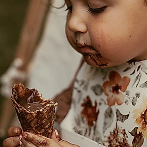 Stadela Baby Silicone Feeding Bib, Waterproof Adjustable, Baby Girl, Floral Bohemian Print with Flowers