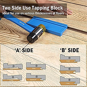 DILAKS Laminate Wood Flooring Installation Kit with 40 Spacers, Solid Tapping Block, Heavy Duty Pull Bar, Reinforced Double-Faced Mallet and 1 Pair Knee Pads