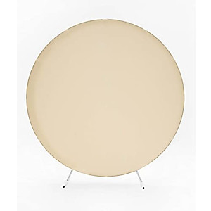 Harfirbe 6.5 ft Round Backdrop Cover Solid Color Round Backdrop Baby Shower Peach Color Background Birthday Party Decoration