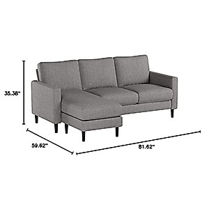 Dorel Living Kaci Sectional Upholster, Gray