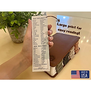 Books of The Bible Christian Bookmark - 20 Pack - Large Print - Made in USA