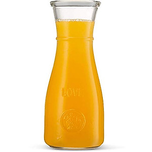 500 ml Carafe Pitcher Glass - 6 Pack - The LOVE Drink, Juice, Glass Water Pitcher & Water Carafe - Elegant Wine Decanter & Mimosa Bar Set - Easy Grip Neck & Wide Mouth for Pouring by Kitchen Lux