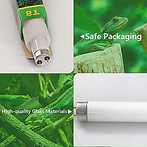 LUCKY HERP 18inch 15W T8 UVB 5.0 Reptile Light, UVA UVB Bulb, Fluorescent Lamp for Reptiles Amphibian