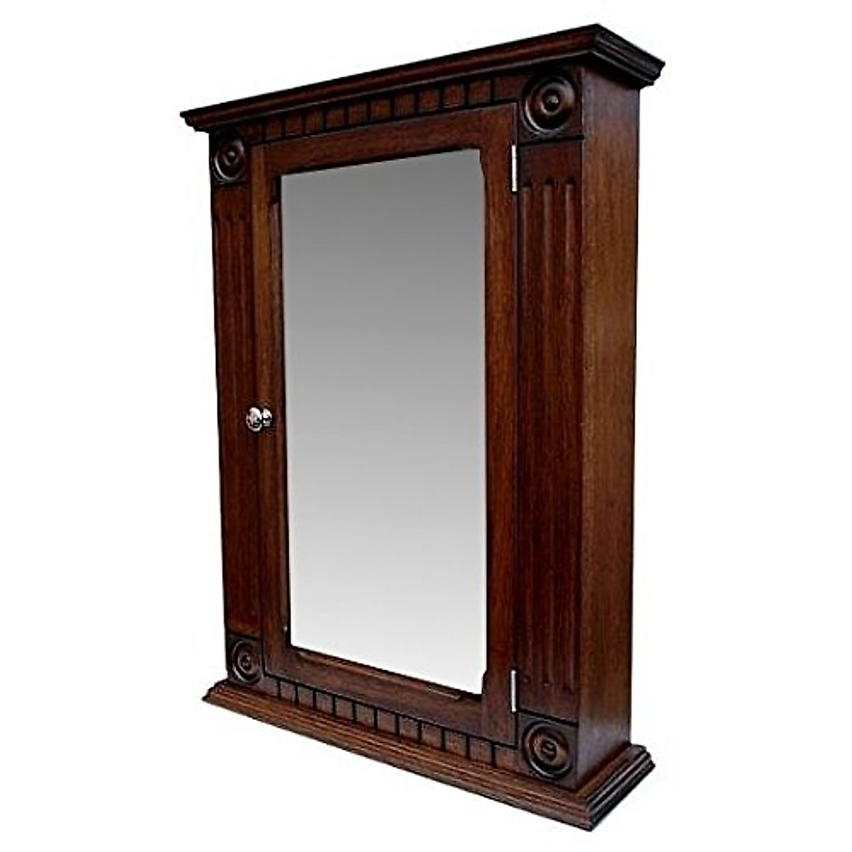 Rosette Dark Walnut Medicine Cabinet/Solid Wood & Handmade/Surface Mount