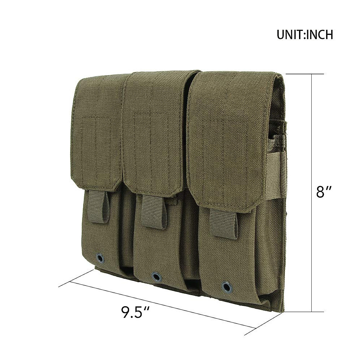 EXCELLENT ELITE SPANKER Tactical Molle Single/Double/Triple Mag Pouch for M4 M14 M16 AR15 AR10 G36 Magazine Holds 2 Mags(Ranger Green)