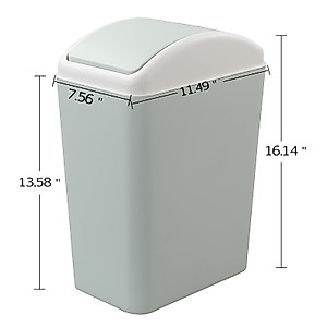 Kekow 4.5 Gallon Small Plastic Trash Can, Swing Lid Waste Can, Blue