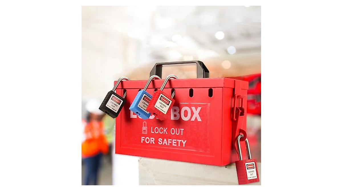 Boviisky 10 Red Lockout Tagout Locks – Keyed Different