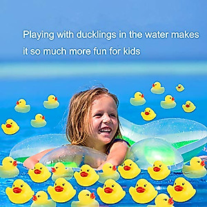LOUHUA Rubber Duck Bath Toys 50PCS Mini Ducks Bulk for Kids Baby Shower Decorations Birthday Party Favors Gift Classroom Summer Beach Pool Activity Carnival Game
