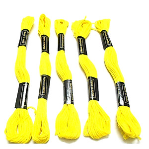 Goelx Skein Embroidery Thread Floss/Jewelry Making Craft Thread Pack of 25 Skeins - Yellow