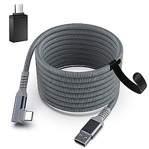 Fcicarn Cable for Oculus Quest 2 Link, 16FT Link Cable for Oculus Accessories, USB 3.2 Gen 1 Type A to USB C Charging Cable for VR Headset Gaming PC, High Speed Data Transfer and Fast Charging