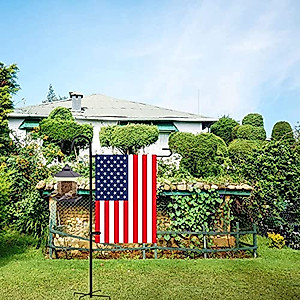 2 Pack Garden Flag Holder Stand with Shepherd Hooks, 47 inches Yard Garden Flag Holder with Anti-Wind Clip, Shepherd Hooks with Flag Holder Yard Flag Pole Holder for Flag, Yard Lights, Plants