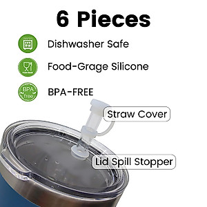 MIMORE Spill Stopper - 6 Pcs Leak Stopper for YETI Straw Cup 25oz, 26oz, 35oz, 42oz - Compatible with Rambler Straw Mug YETI Straw Cover